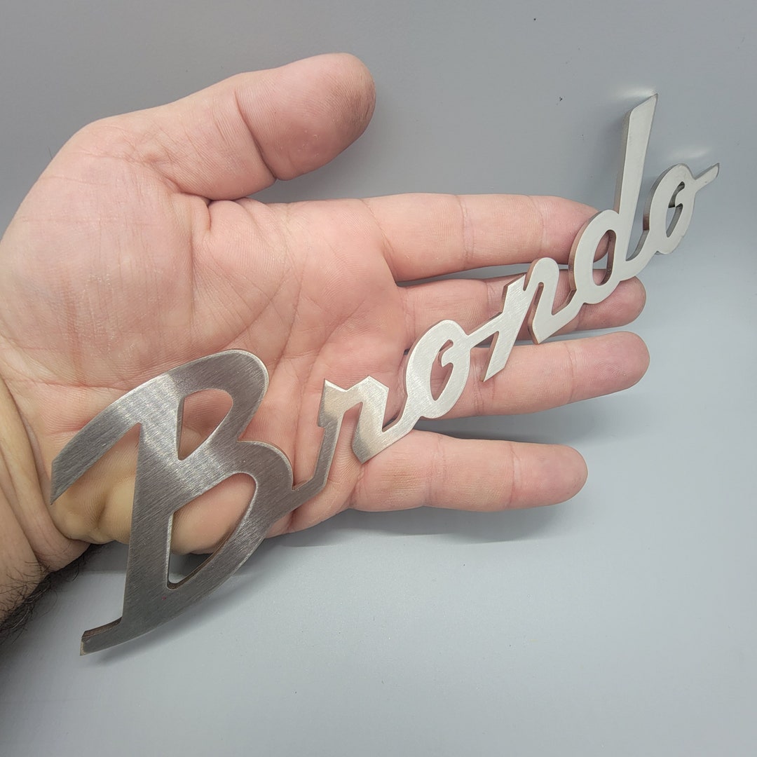 Custom Laser Cut Stainless Steel Cursive Emblems | Personalized ...
