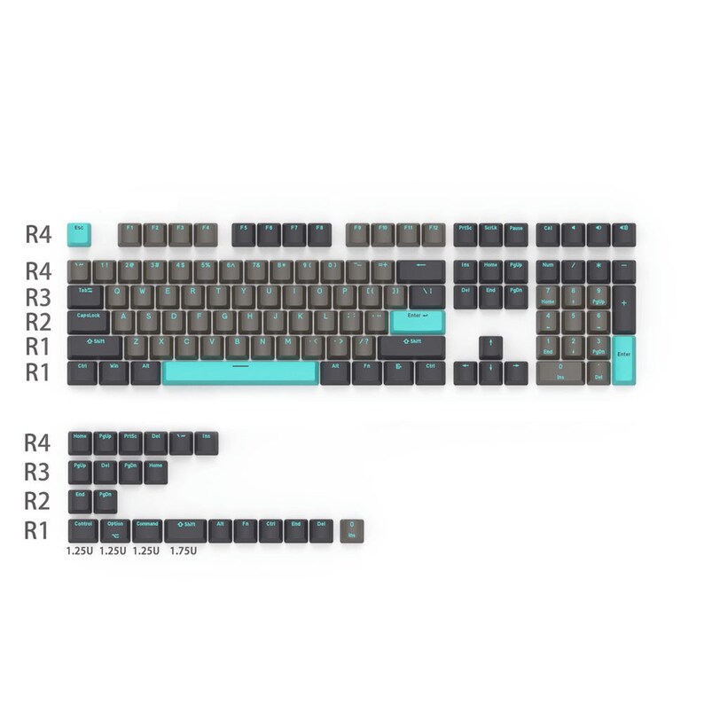 Obsidian Keycap Set OEM Profile Double Shot PBT Key Cap - Etsy