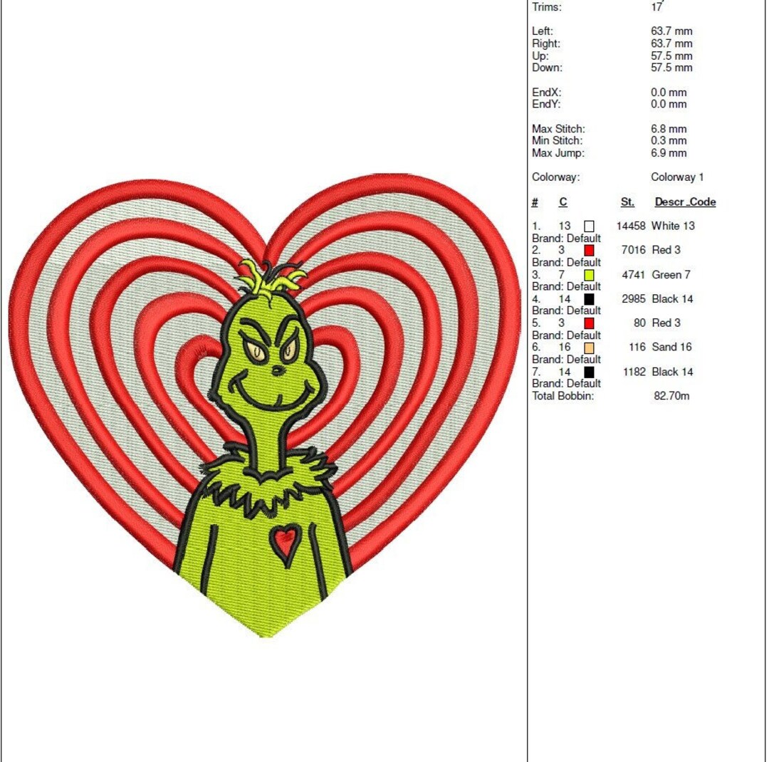 Grinch Embroidery Design, Christmas Grinch Embroidery, the Grinch ...