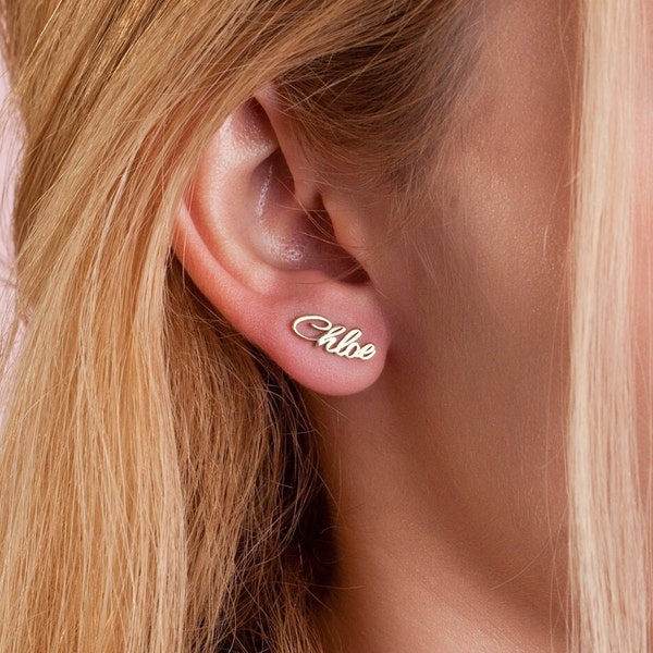 Name Plate Earrings - Etsy