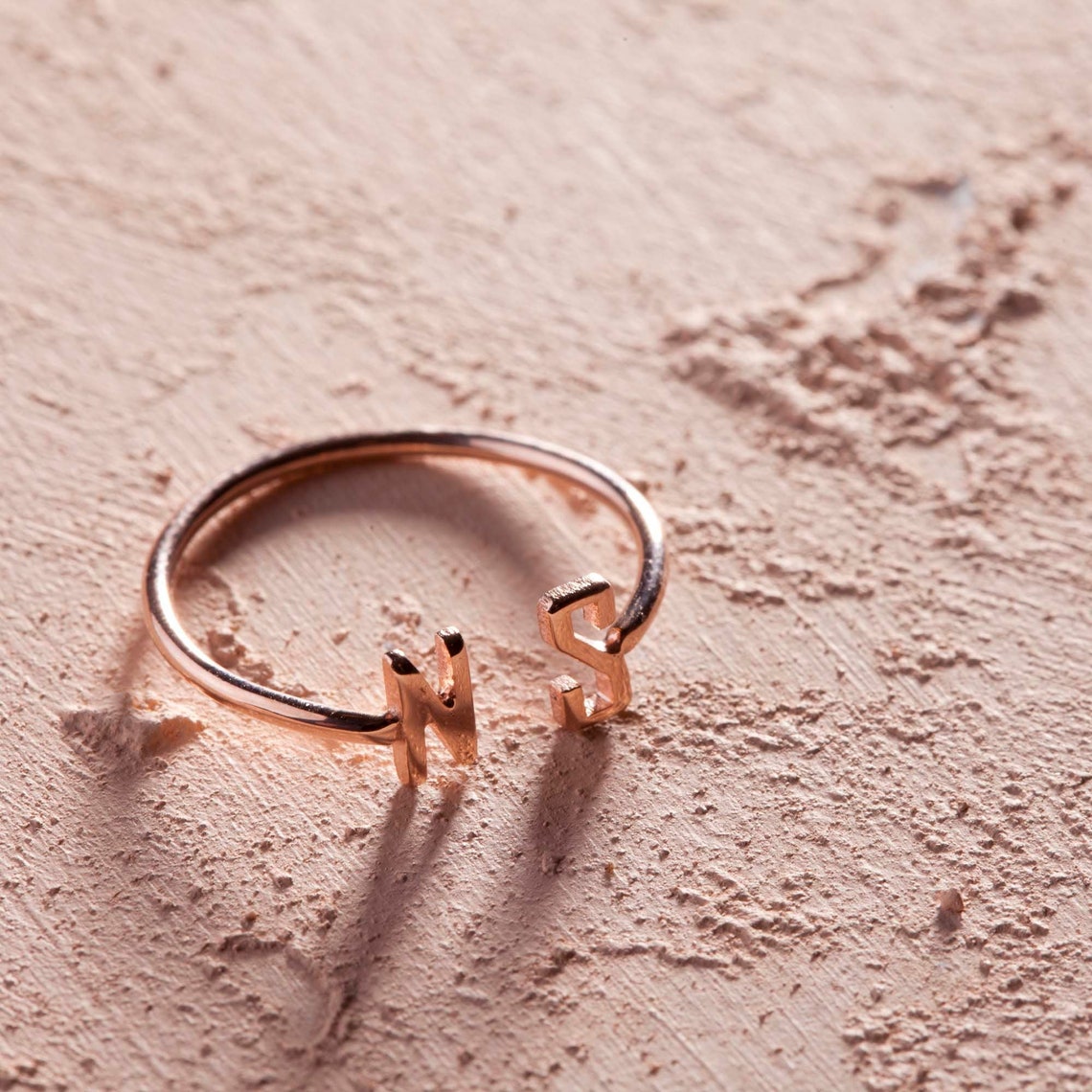 Personalized Initial Ring With Two Letters Custom Letter | Etsy