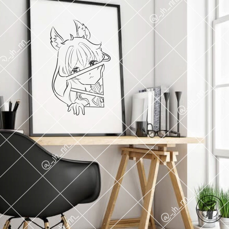 Anime Cat Girl Svg Anime Manga Anime Svg Cute Cg Anime Cricut Cutting ...