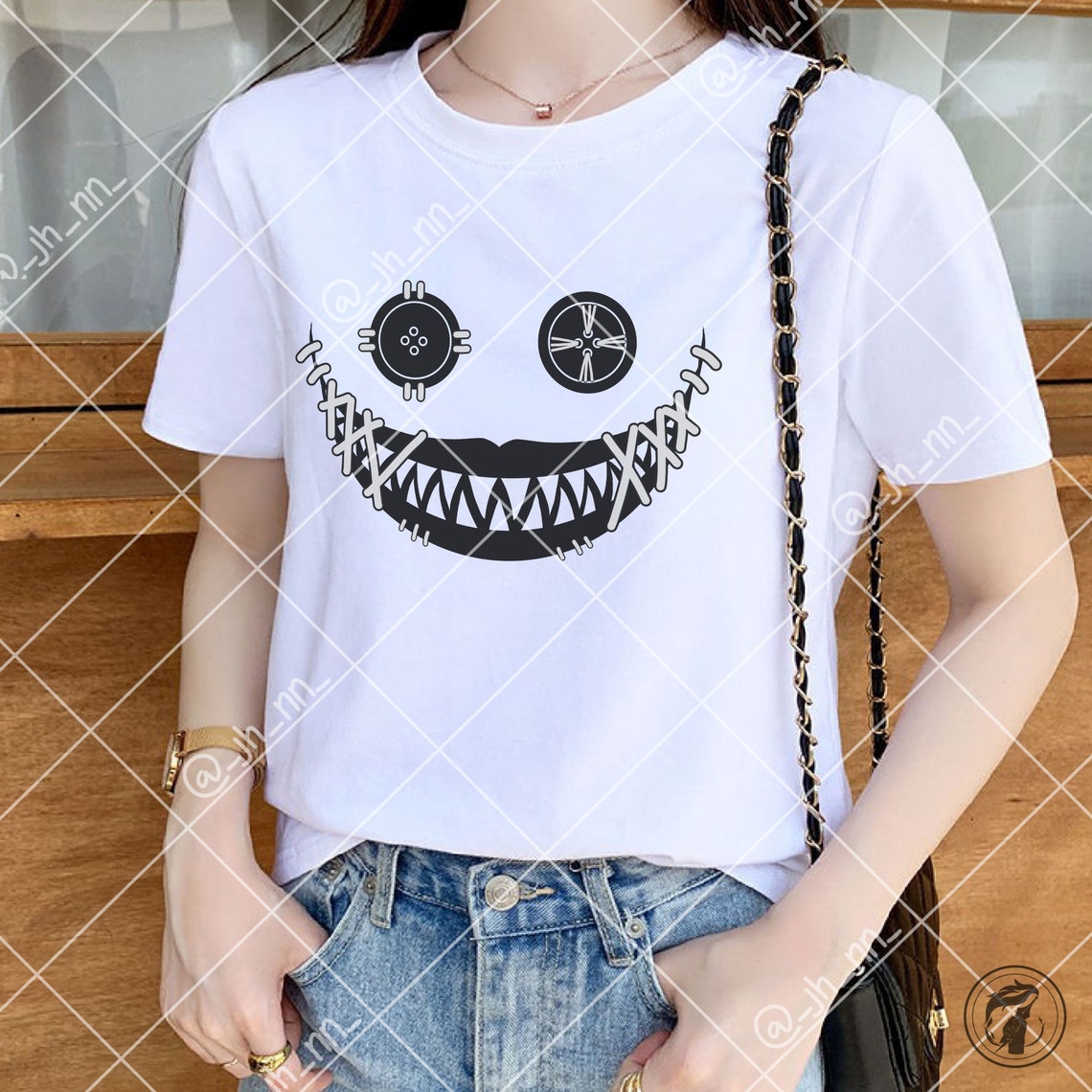 Coraline Button Eyes SVG JPG PNG: Creepy Smile Design (digital Download ...