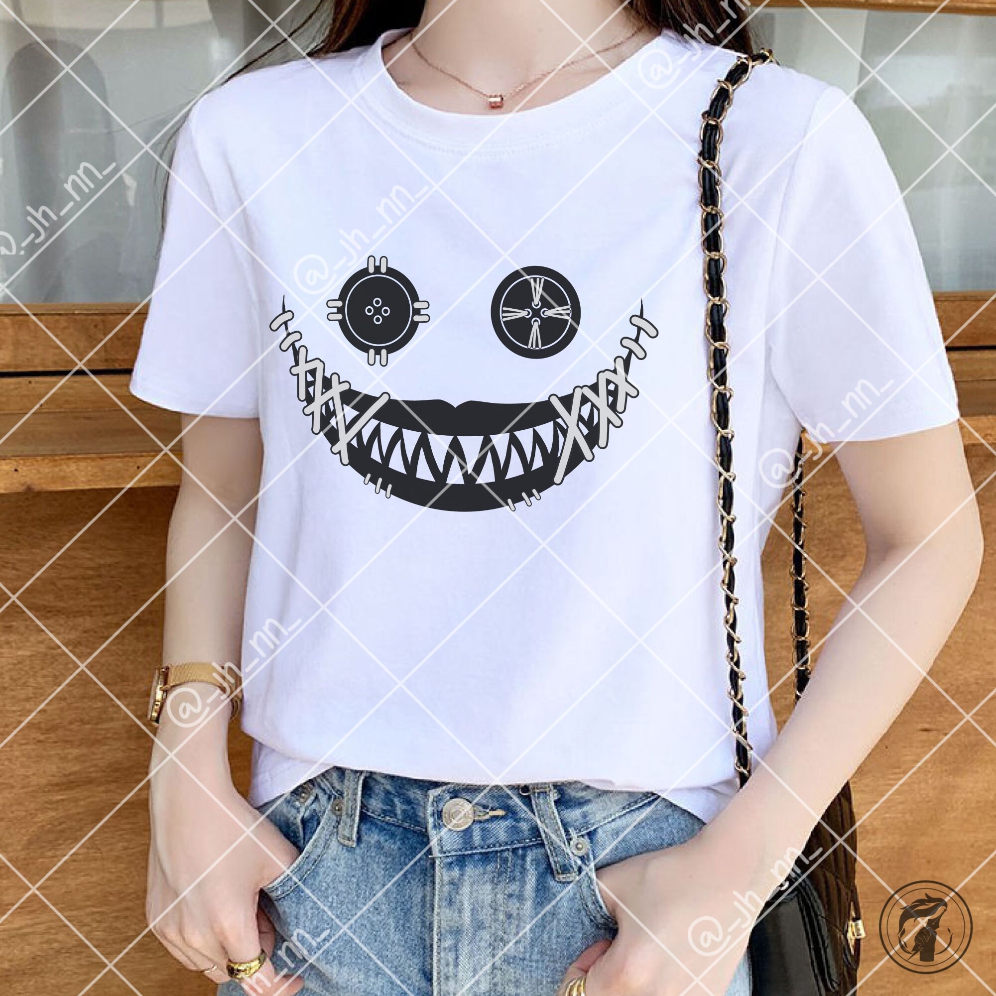 Coraline Button Eyes SVG JPG PNG: Creepy Smile Design (digital Download ...