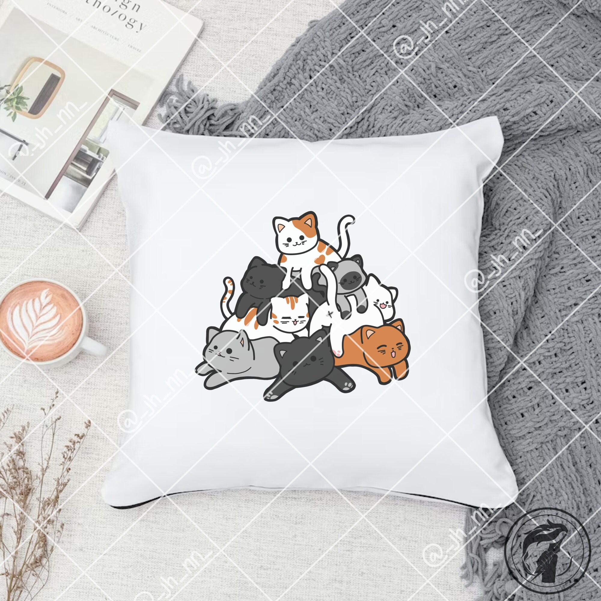 Kawaii Cats Stack Svg Cat Silhouette Svg Meowtain Svg Cat - Etsy