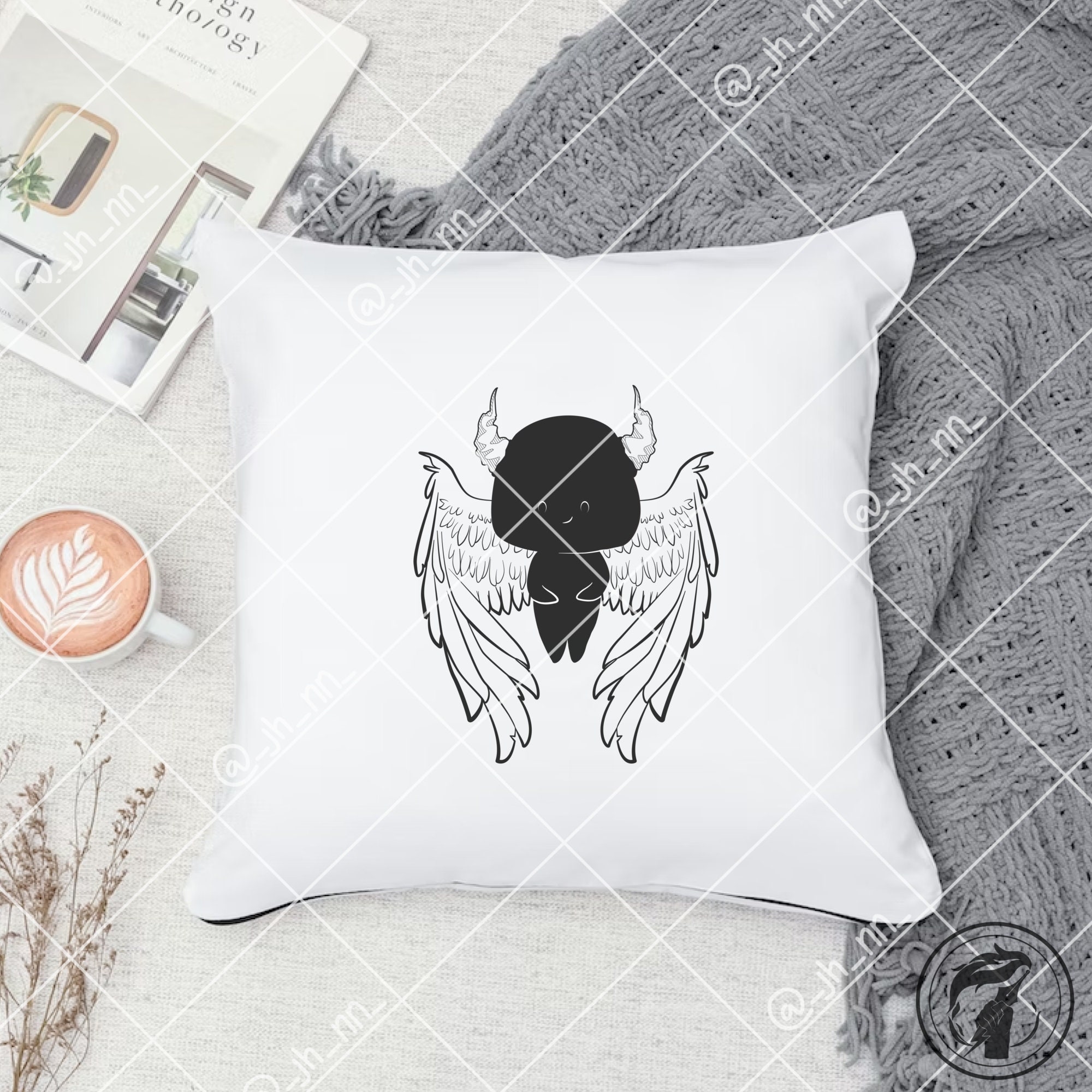Angel and Devil SVG Cute Angel and Devil Digital Print for T-shirt and ...