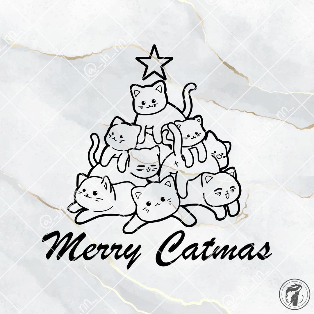 Cat Christmas SVG, Merry Catmas SVG, Cat Christmas Tree SVG, Cat Mom ...