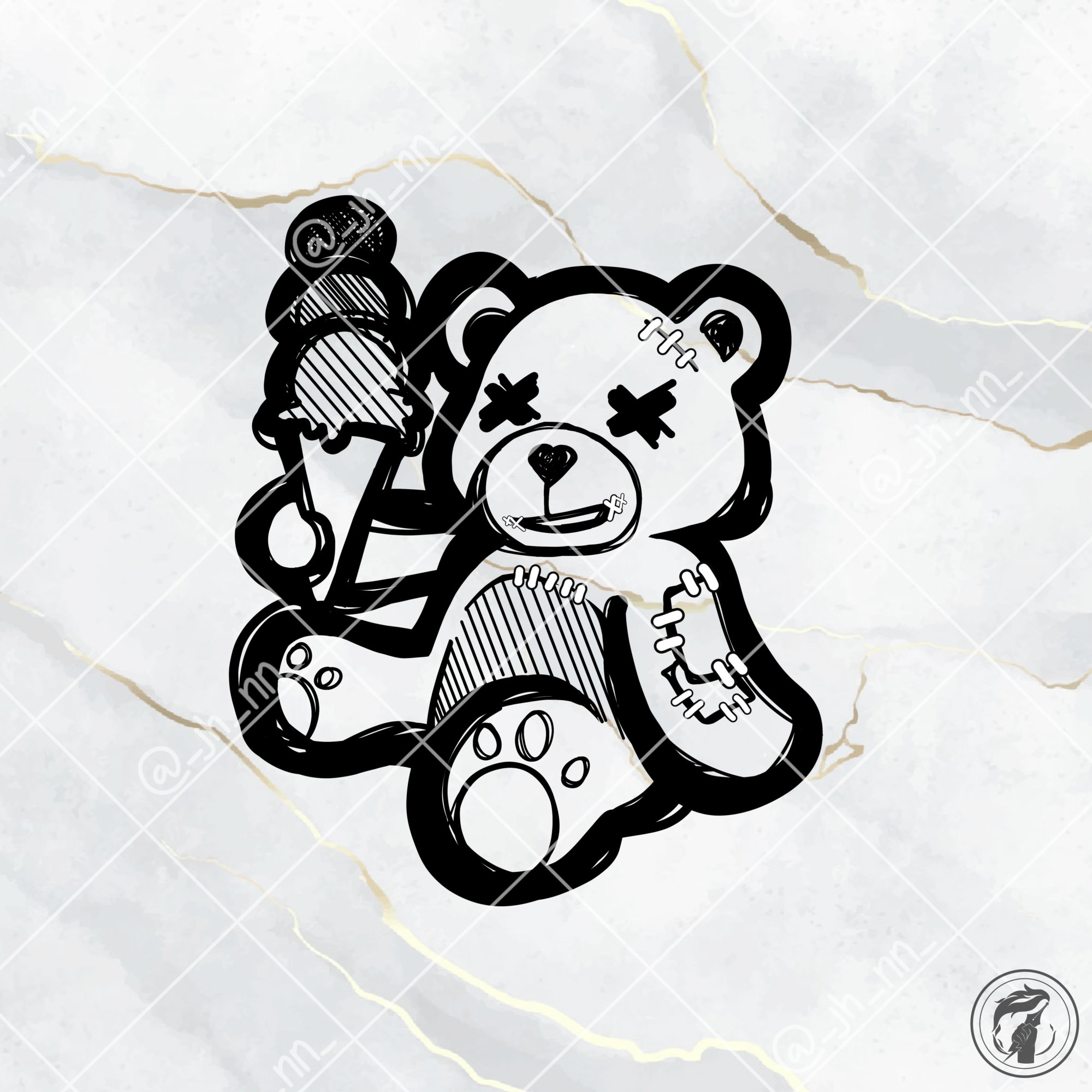 Evil Teddy Bear Stencil