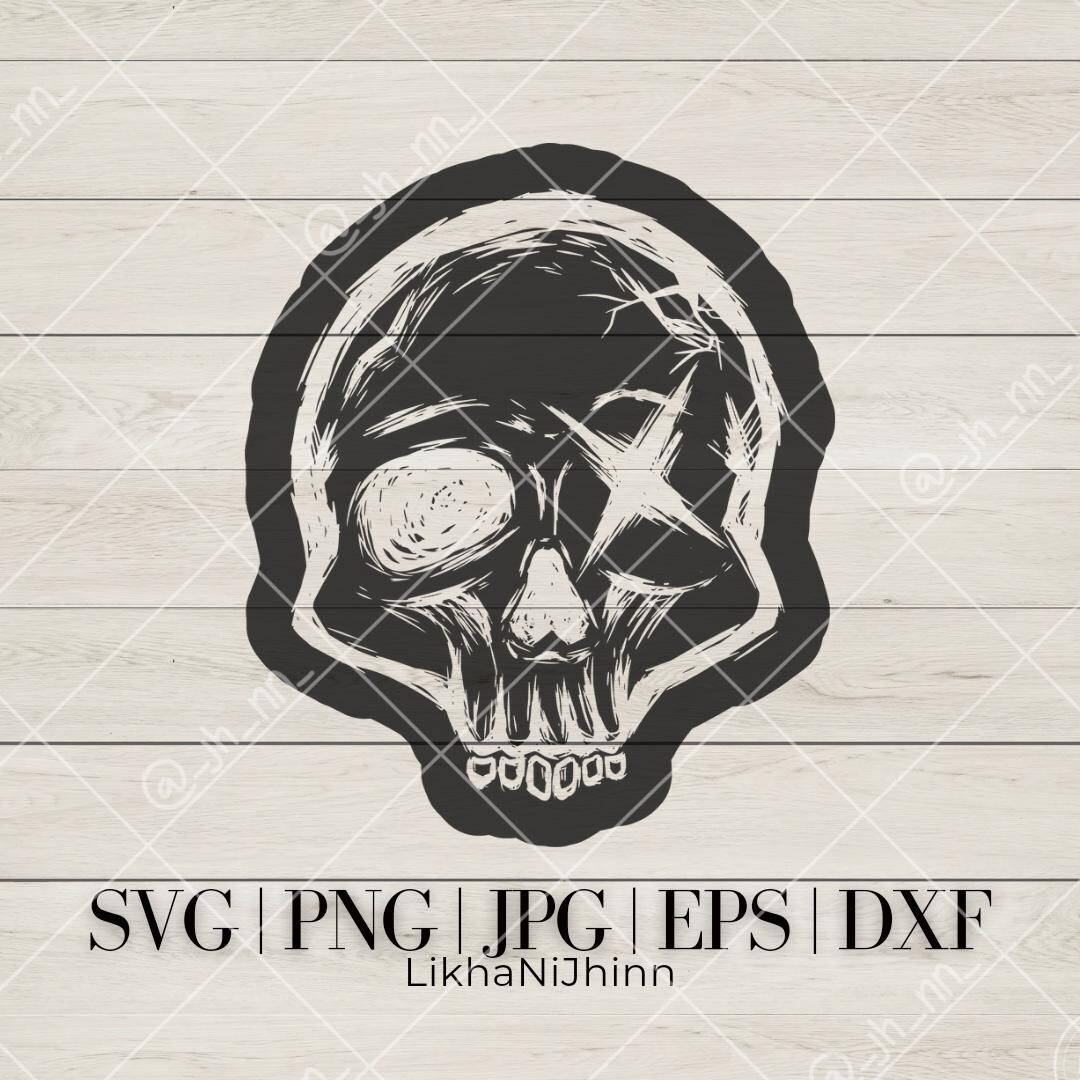 Skull Graffiti SVG, Edgy Inverse Skull Png for T-shirt and Hat, Skull ...