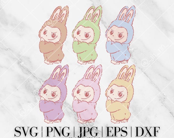 Paquete 12 lindos labubu para descarga digital, Diseño original Labubu ...