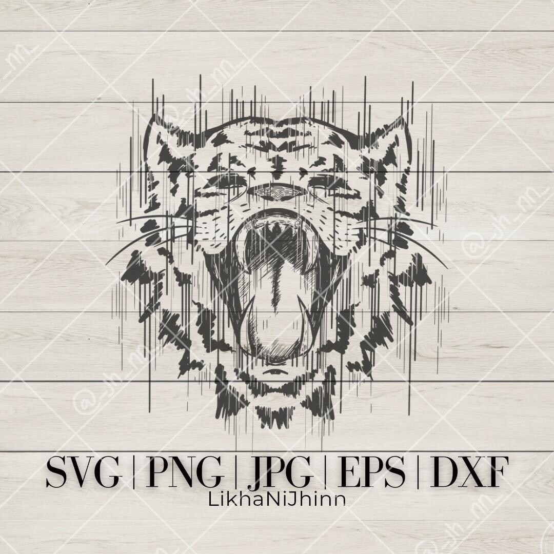 Tiger Face SVG, Tiger Roar Design, Distressed Tiger Head SVG, Tiger ...