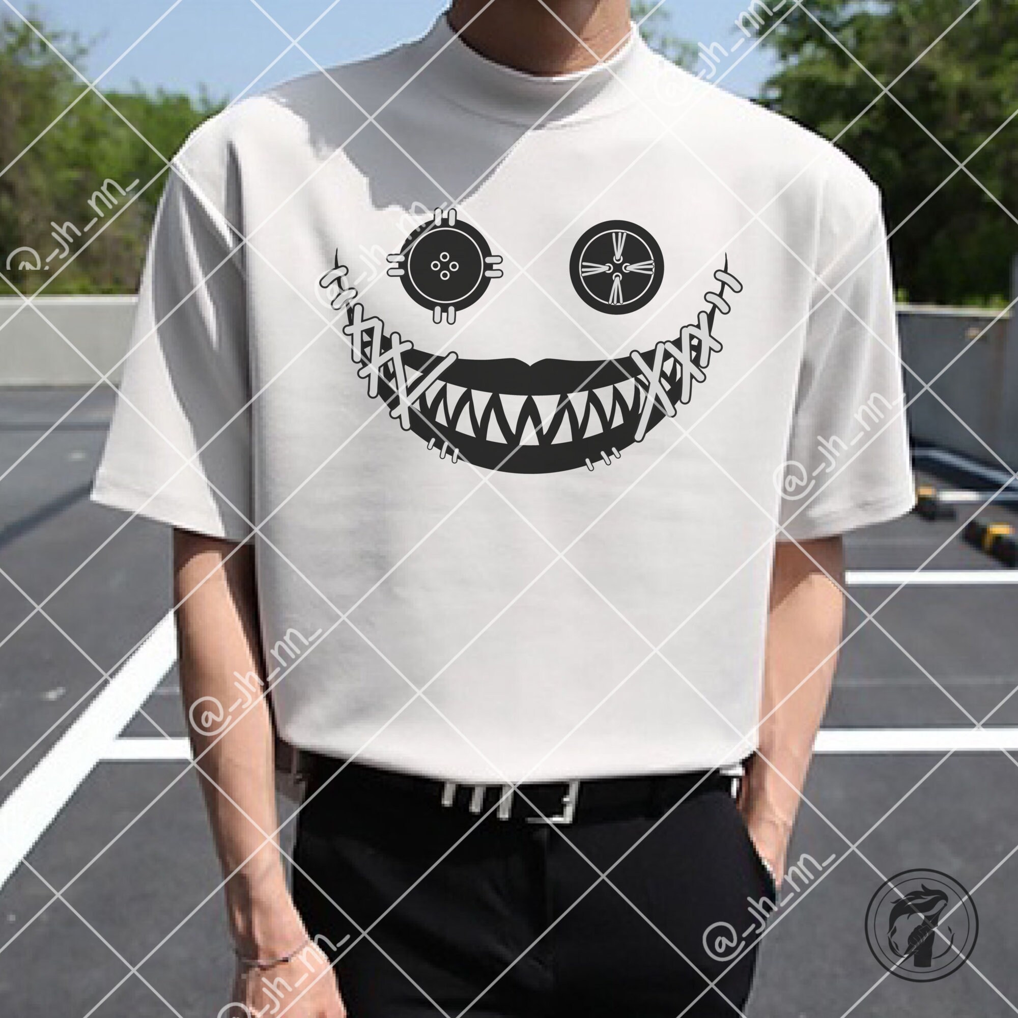 Coraline Button Eyes SVG JPG PNG: Creepy Smile Design (digital Download ...
