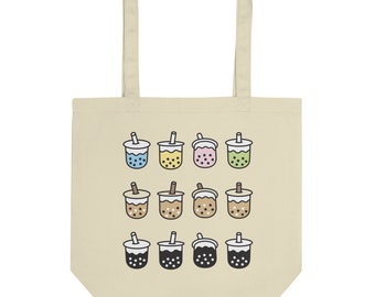 Boba Stack Tote Bag, Boba Milk Tea Lover, Caffeine Lover, Boba Lover ...