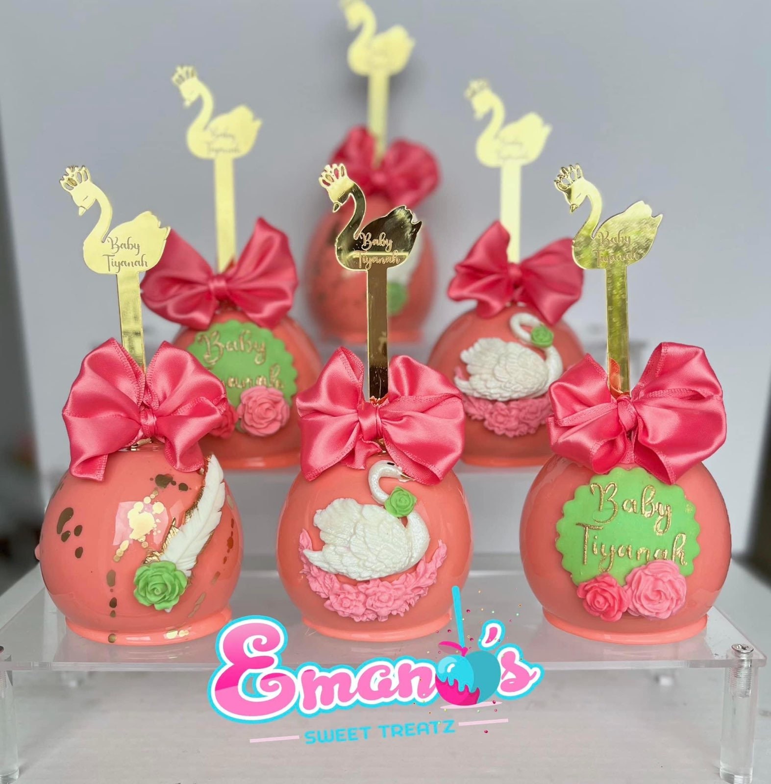 Swan Acrylic Custom Cakesicle, Custom Popsicle Sticks, Candy Apple ...