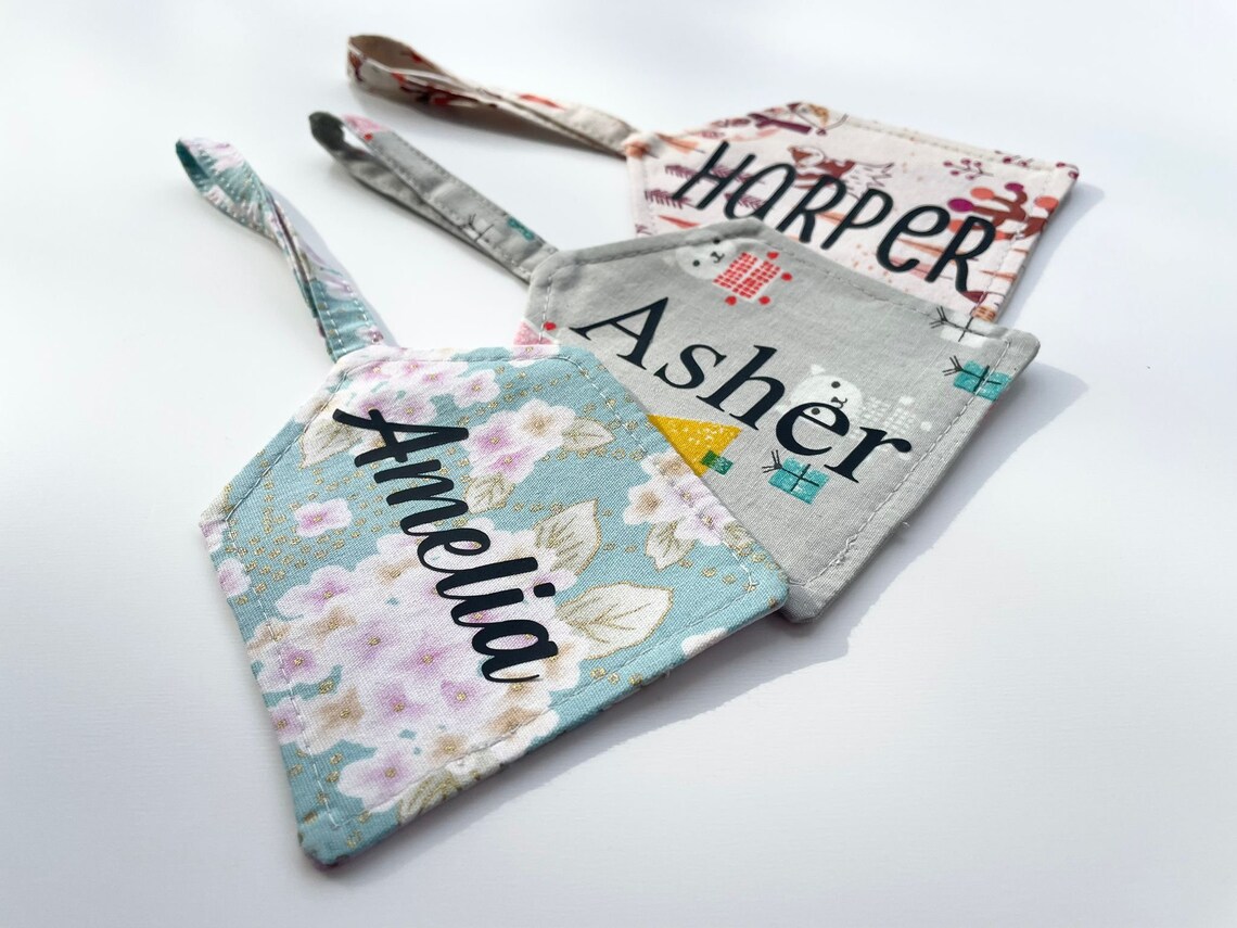 Fabric Backpack Name Tags for Kids School Bag Name Tag for Lunch Bag ...