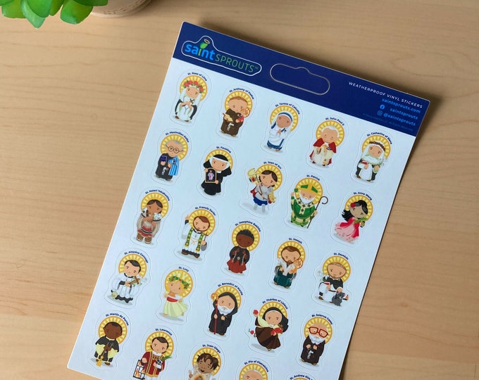 Catholic Sticker Set, 5 Saint Stickers, Vinyl Stickers - Etsy