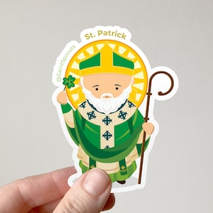 St. Patrick Sticker | Catholic Saint of Ireland | Shamrock Trinity ...