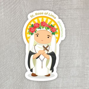 St. Rose of Lima Sticker | Catholic Saint Decal | Patron of ...