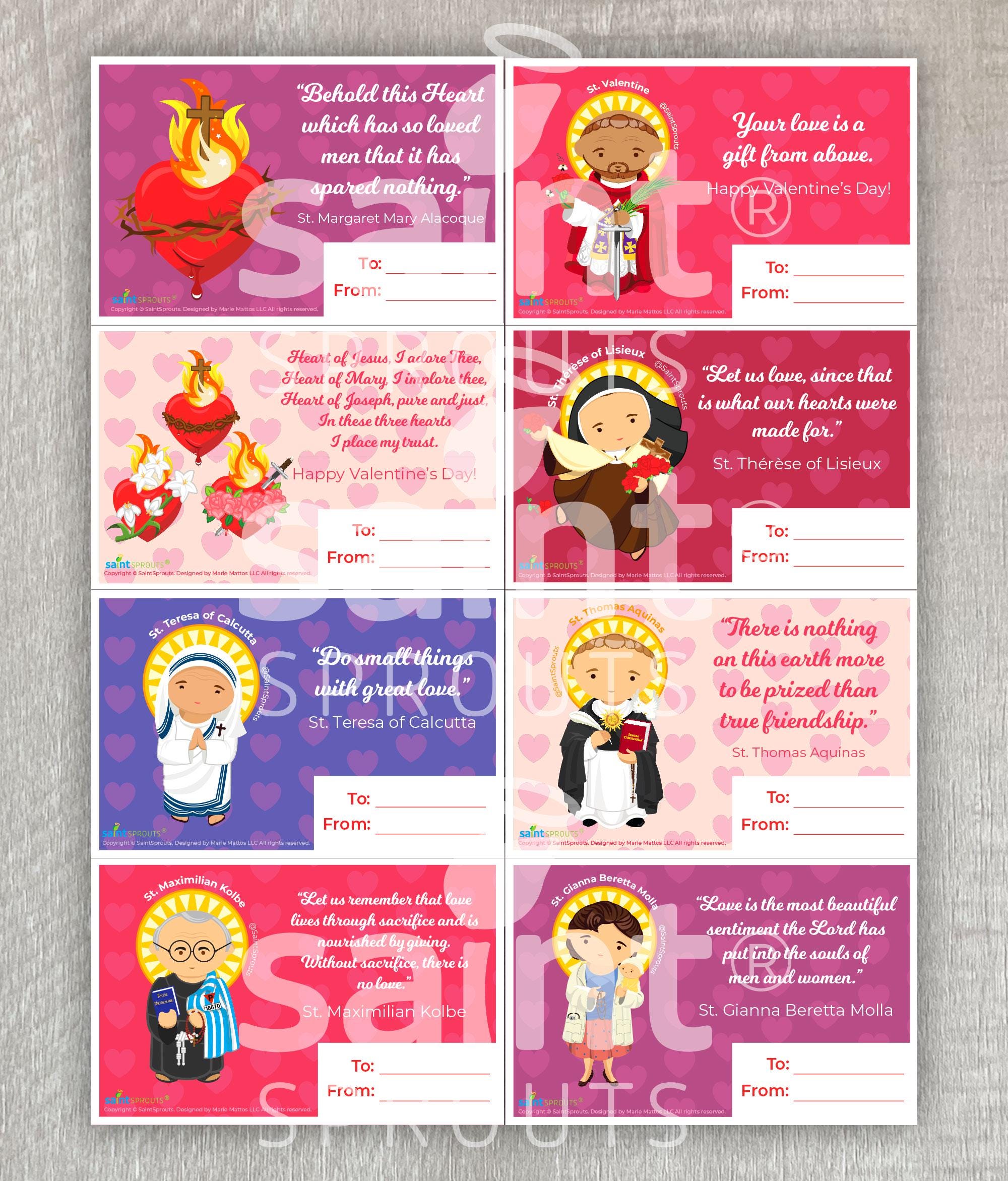 Catholic Valentine's Day Card Digital Download St. Valentine and Sacred ...