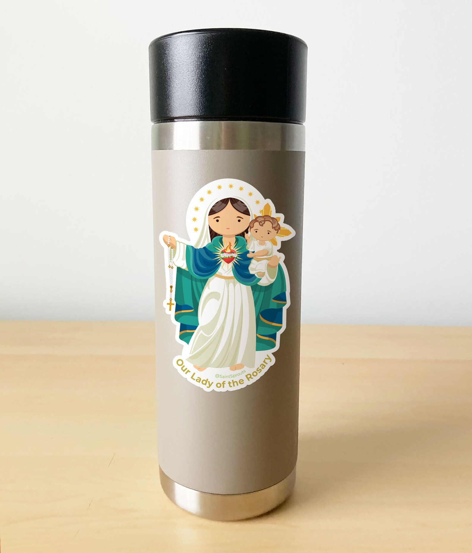 Our Lady of the Rosary Sticker Catholic Sticker Catholic Water - Etsy
