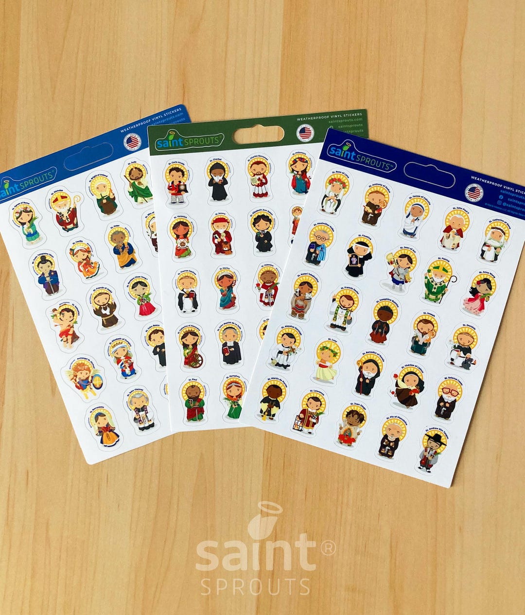 COMPLETE SET: 75 Saint Stickers Catholic Sticker Sheets Bullet Journal ...