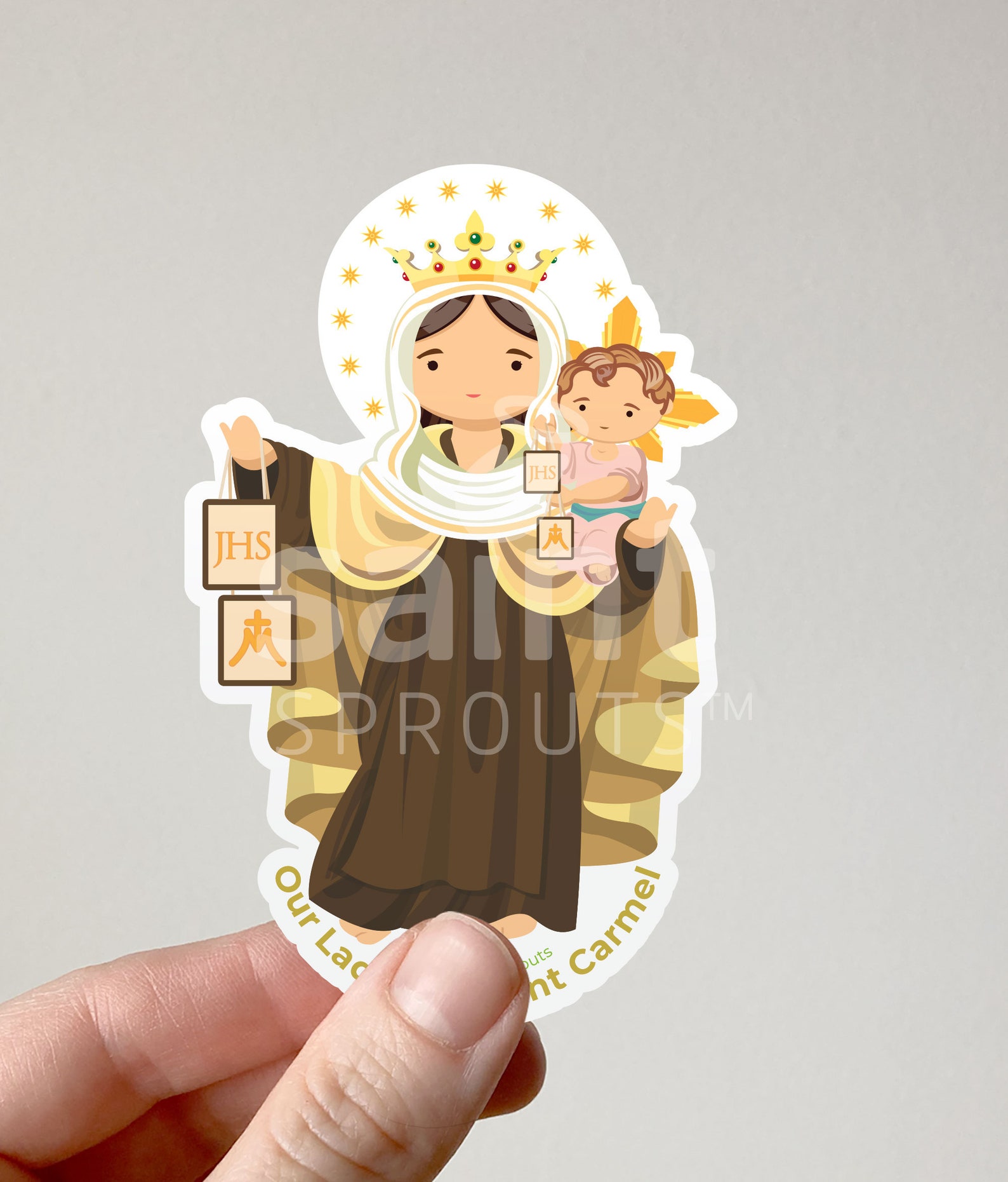 Our Lady of Mount Carmel Sticker | Brown Scapular Devotion | Carmelite ...