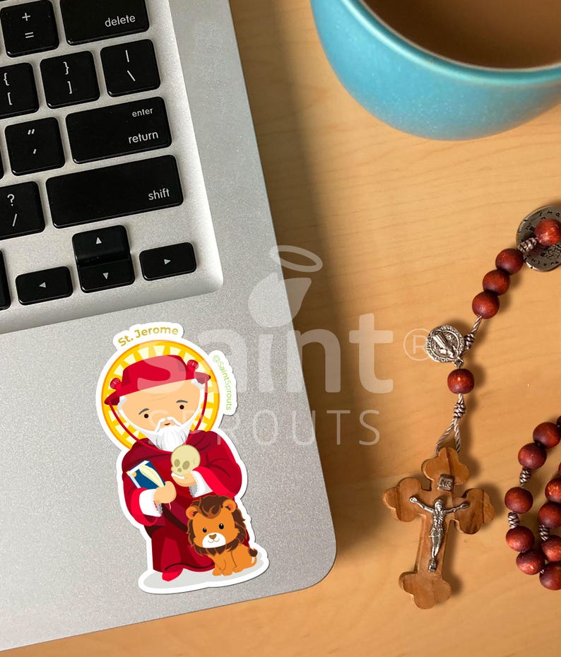 St. Jerome Sticker | Doctor of the Church | Vulgate Bible Translator ...