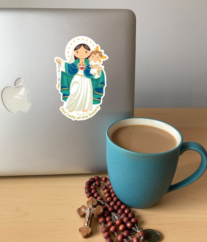 Our Lady of the Rosary Sticker Catholic Sticker Catholic Water - Etsy