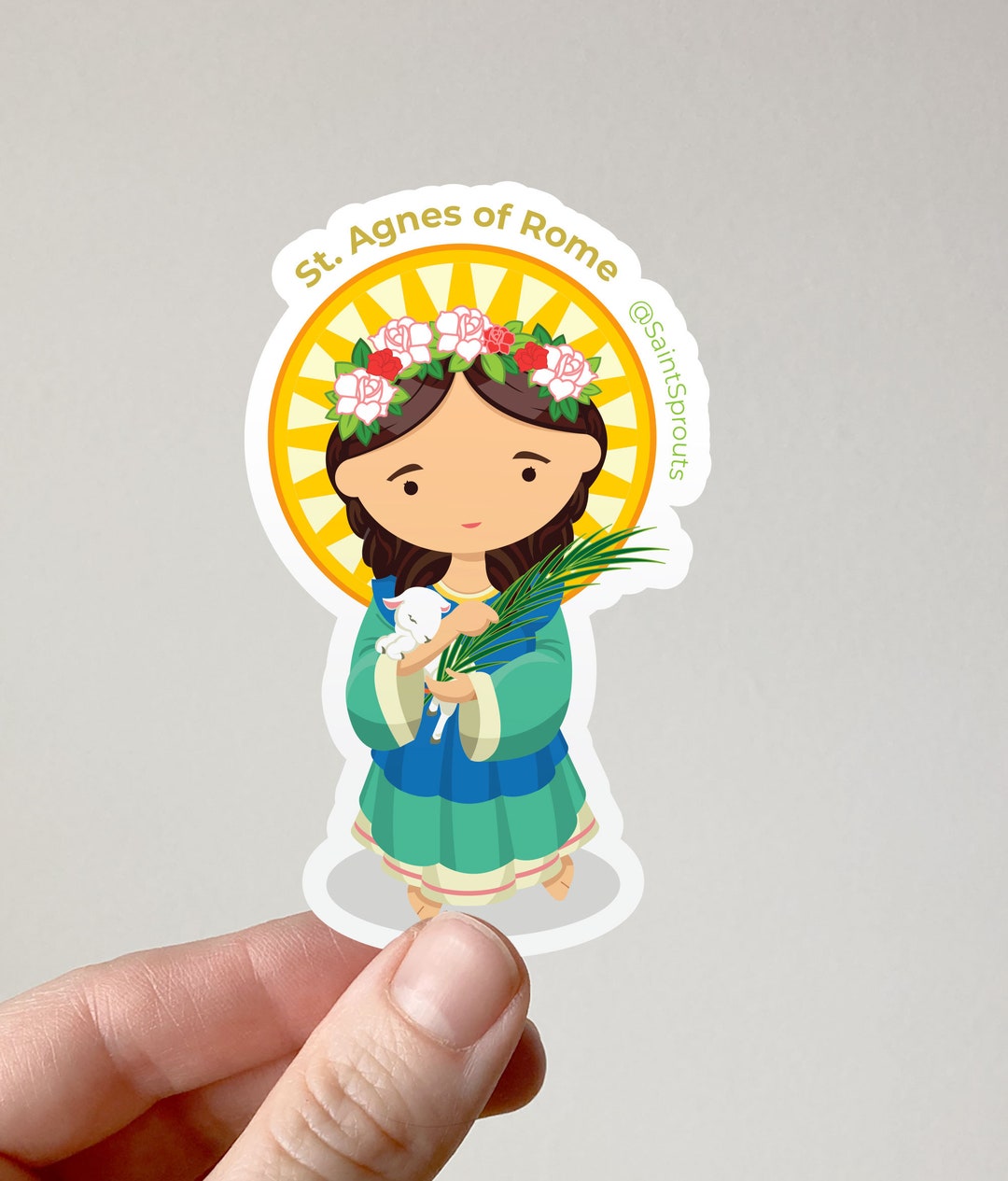 Saint Agnes Sticker St. Agnes Vinyl Sticker Catholic Saint Stickers ...