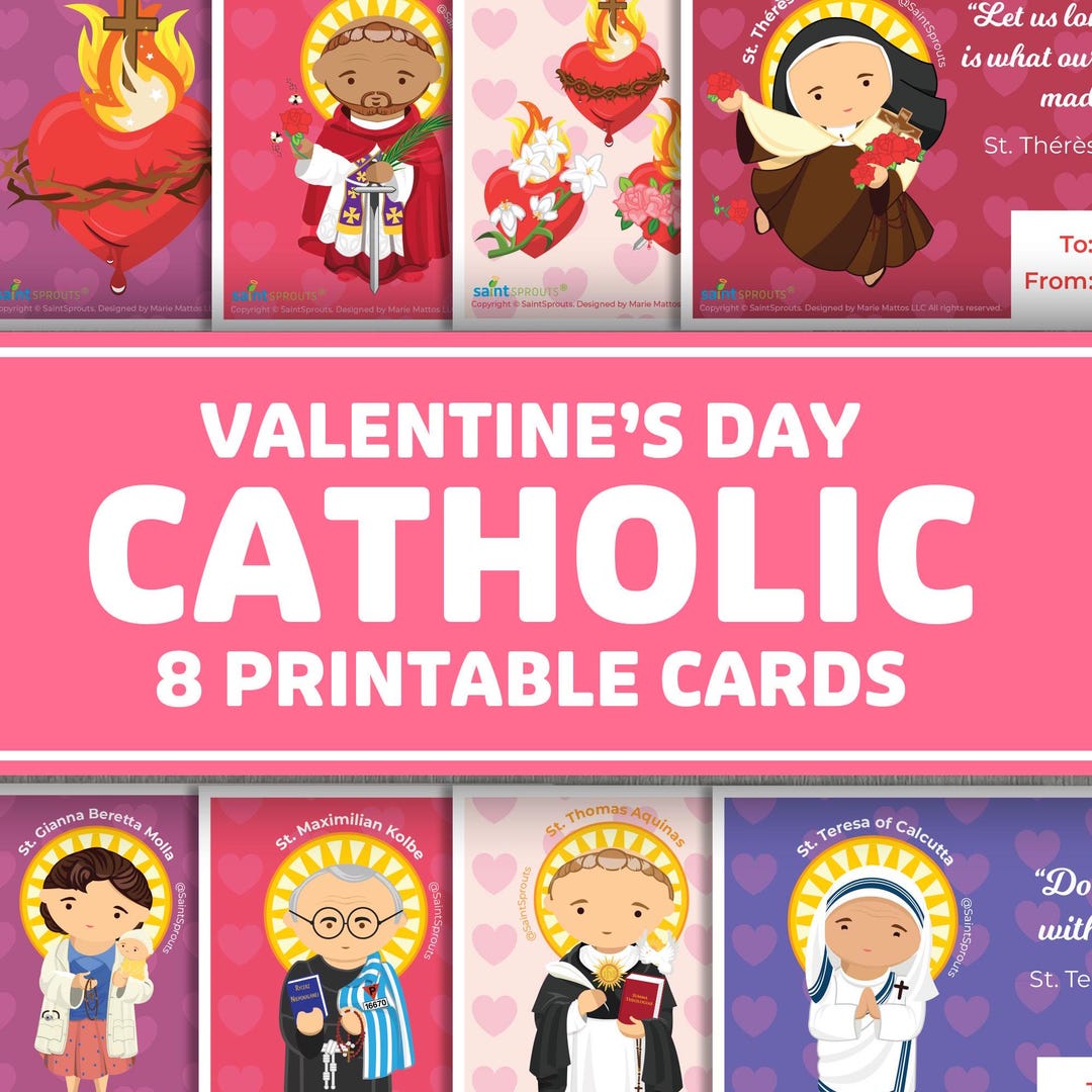 Catholic Valentine's Day Card Digital Download St. Valentine and Sacred ...