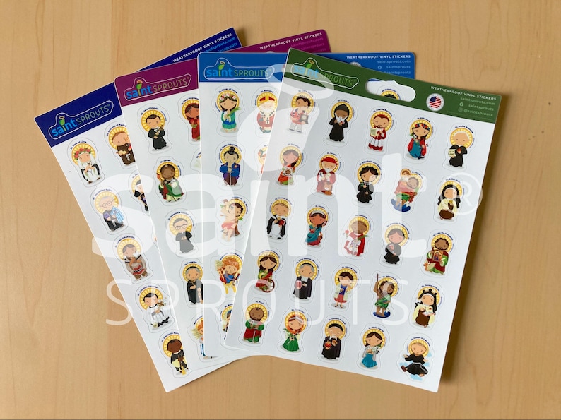 COMPLETE SET: 100 Saint Stickers Catholic Sticker Sheets Bullet Journal ...