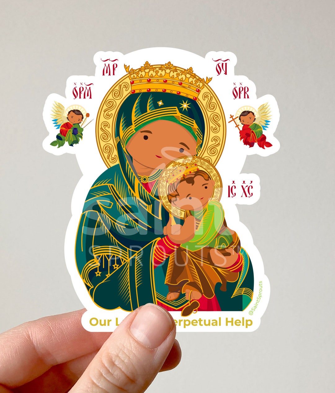 Our Lady of Perpetual Help Sticker | Byzantine Marian Icon | Catholic ...