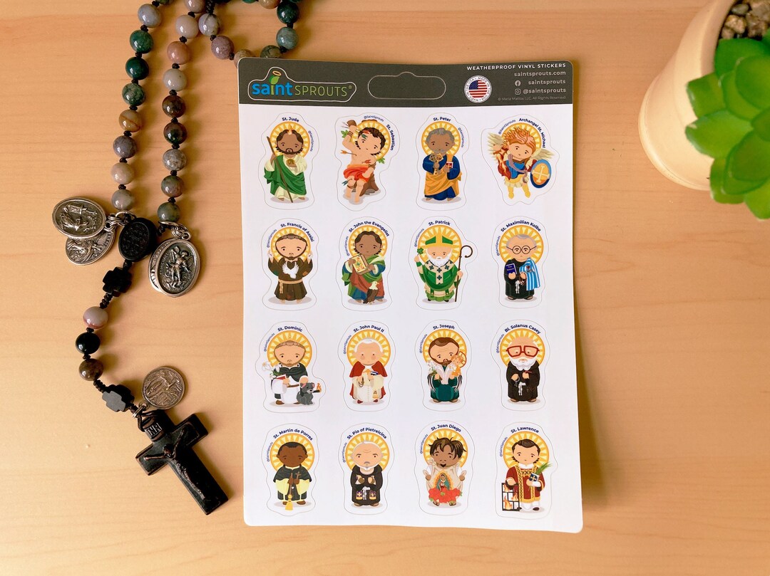 Male Saint Sticker Sheet Bullet Journal Stickers Planner Stickers Bible ...