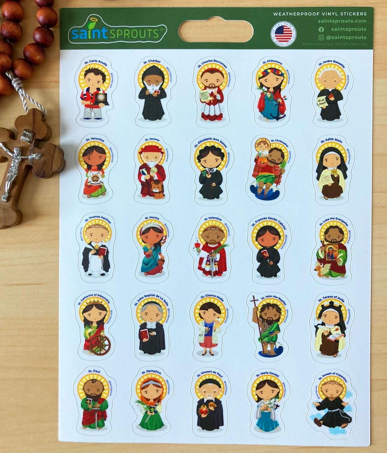 COMPLETE SET: 100 Saint Stickers Catholic Sticker Sheets Bullet Journal ...