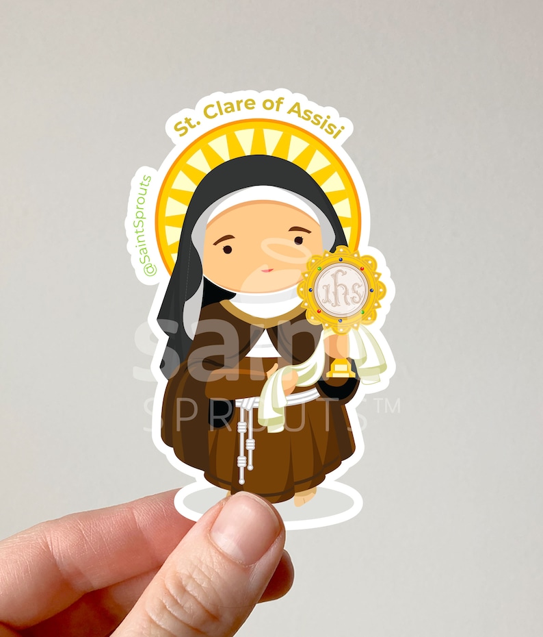 St. Clare of Assisi Sticker | Catholic Saint of Simplicity | Founder of ...