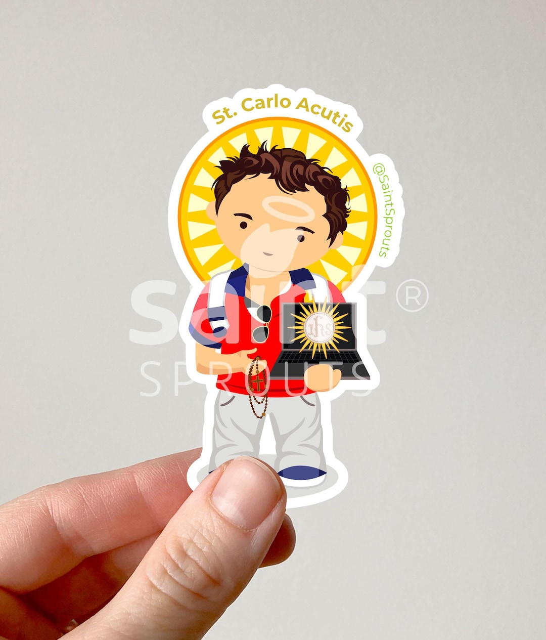 St. Carlo Acutis Sticker | Millennial Saint & Eucharistic Devotion ...