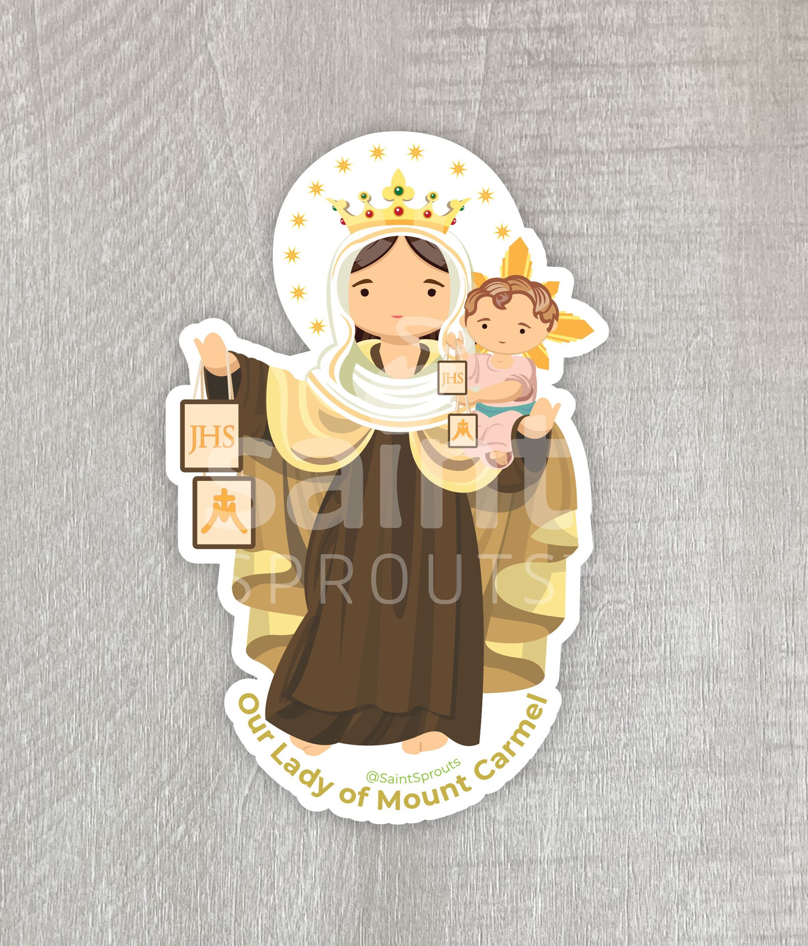 Our Lady of Mount Carmel Sticker | Brown Scapular Devotion | Carmelite ...