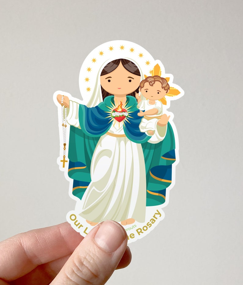 Our Lady of the Rosary Sticker Catholic Sticker Catholic Water - Etsy