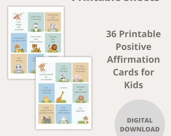 45 Printable Positive Affirmation Cards for Kids, Motivational Cards ...