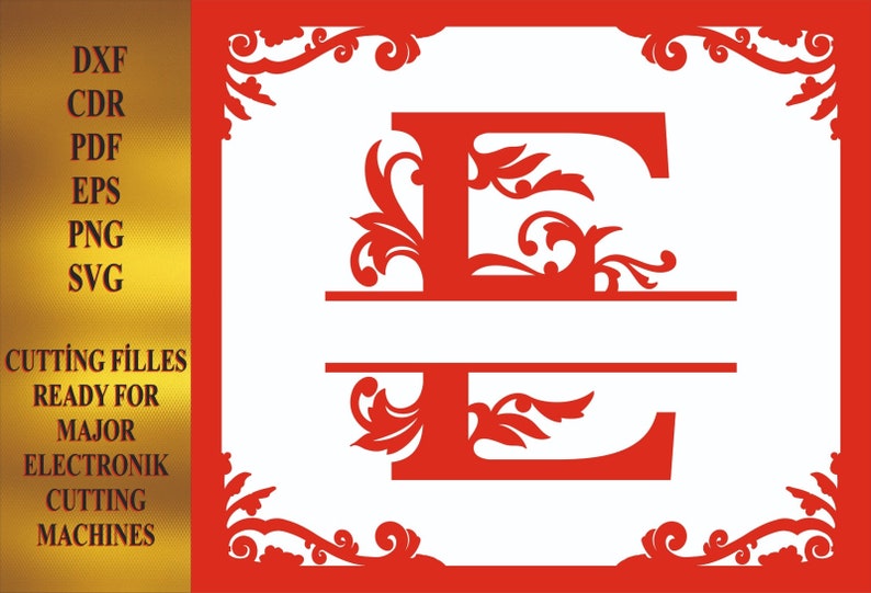 Split Regal Monogram Alphabet Letters SVG DXF Vector Cut Files - Etsy
