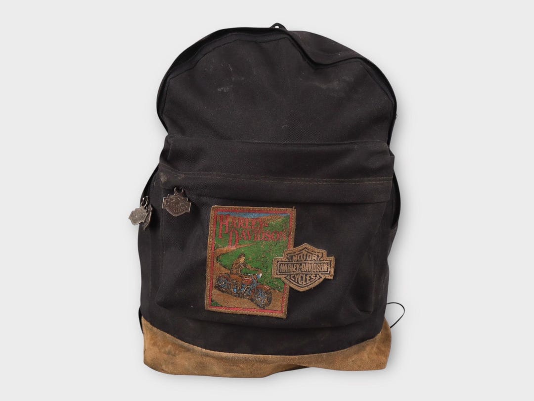 Vintage Harley Davidson Motorcycles Backpack Suede Bottom - Etsy