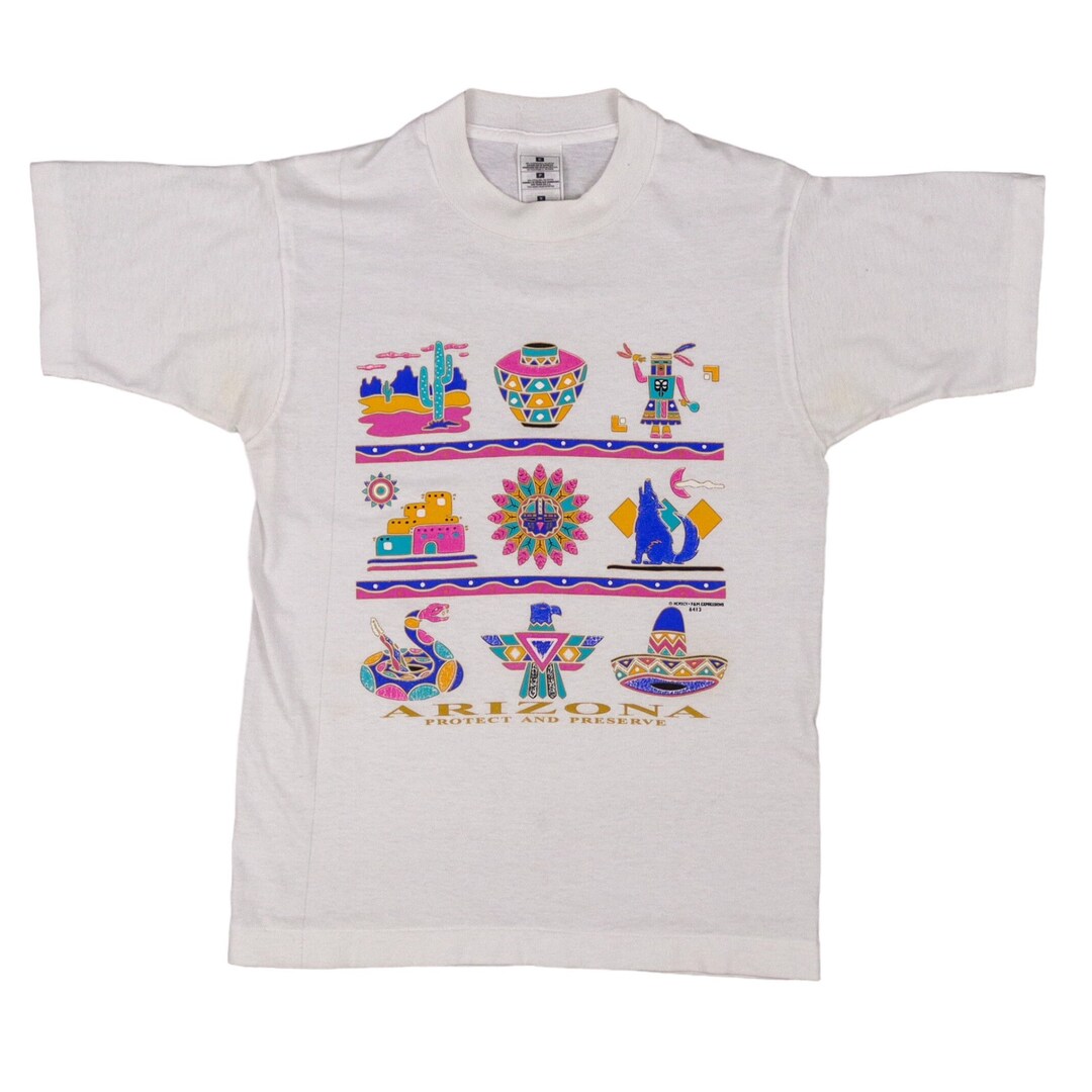Arizona Vintage 90s Colorful Southwest Aztec T-shirt - Etsy