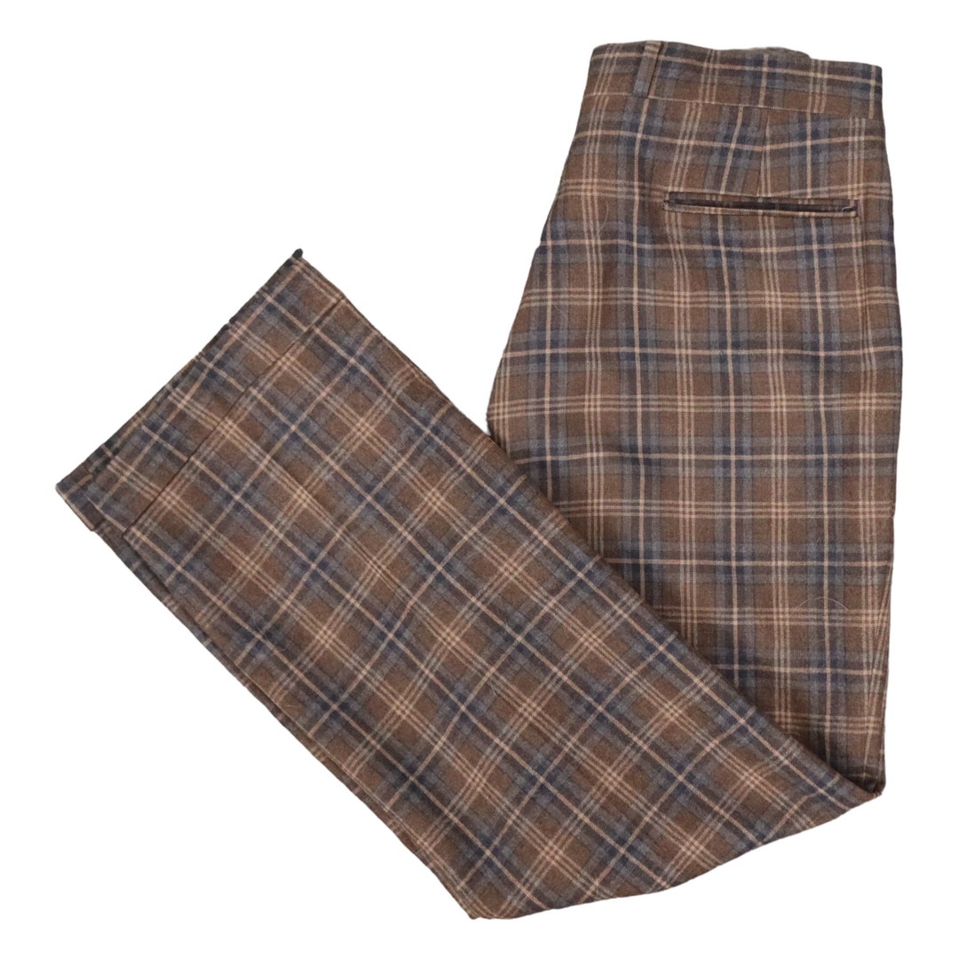 Vintage 1970s Jaymar Mens Brown Plaid Wool Dress Pants 34x31 - Etsy