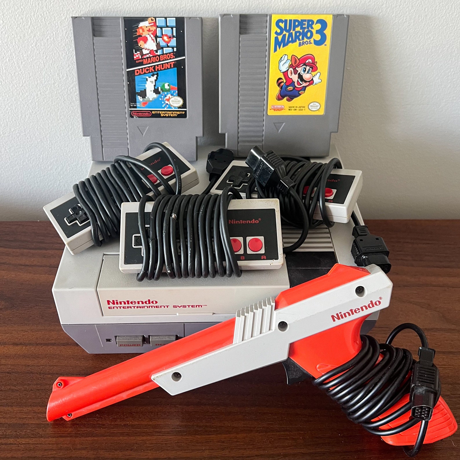 Nintendo NES Original System Bundle W/ Super Mario 3 Duck Hunt 3 ...