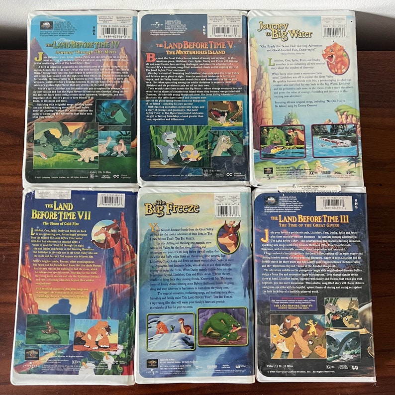 The Land Before Time Lot of 6 VHS Movie Set Mixed Kids Animation - Etsy