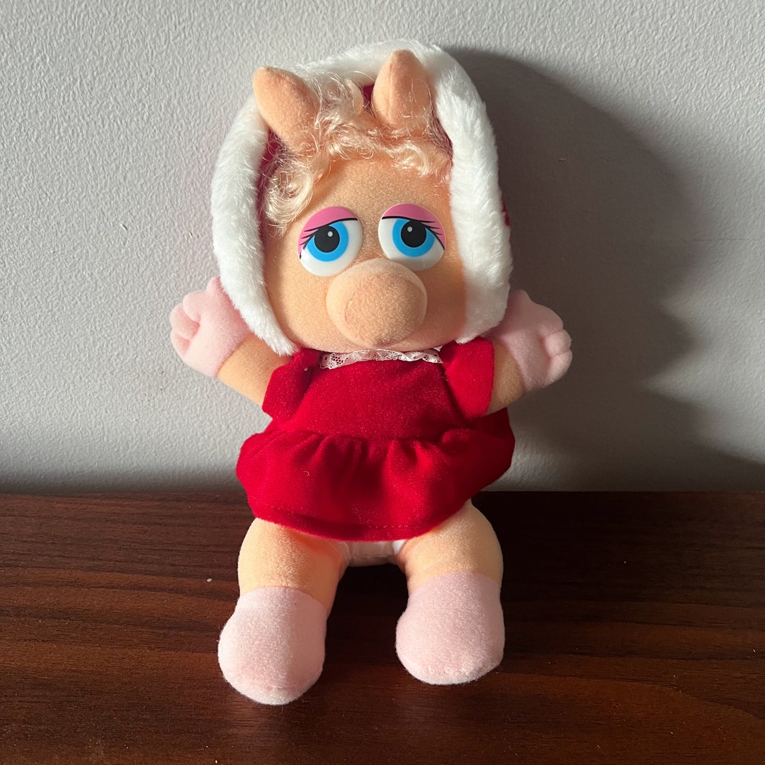 Vintage Baby Miss Piggy Plush Stuffed Toy 10 1987 Jim Henson Christmas ...