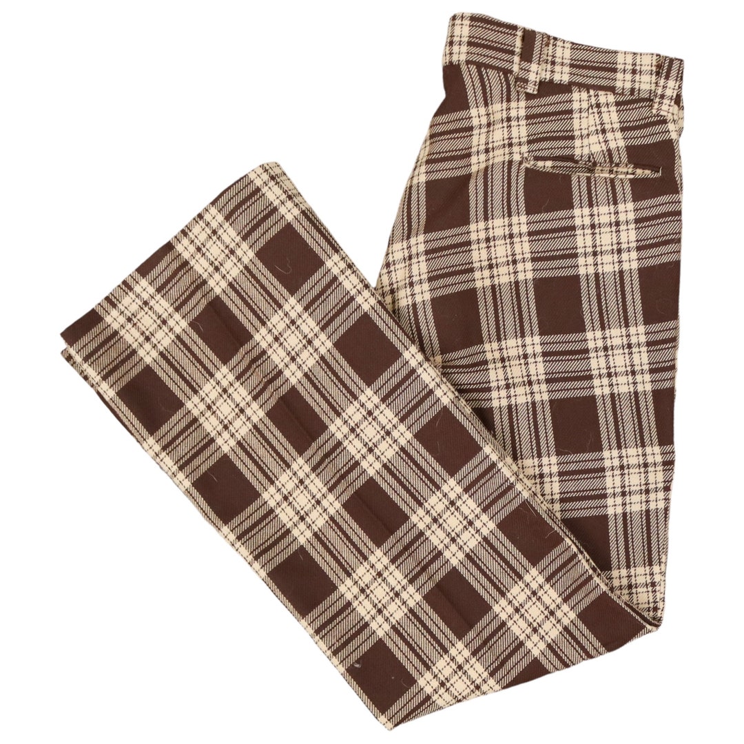 Vintage 1970s Mens Brown Plaid Disco Dress Slacks Golfer Size 36x33 - Etsy