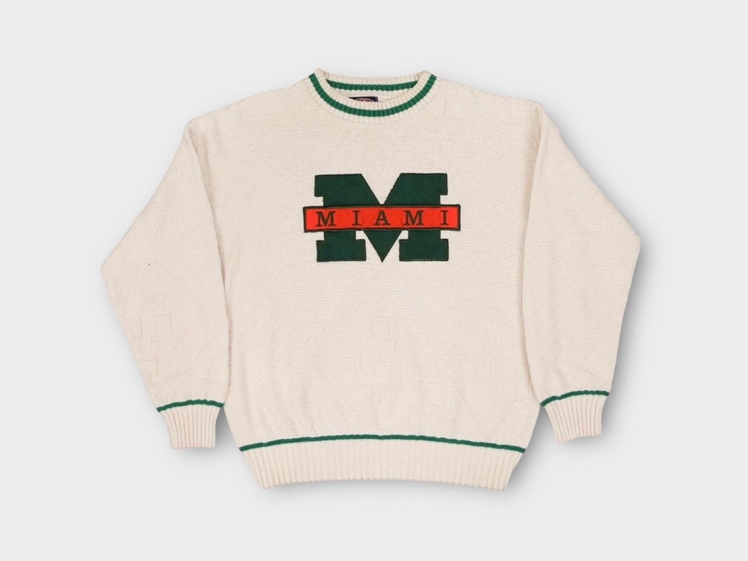 Vintage Miami Hurricanes Varsity Sweater Mens Size XL Nutmeg Collegiate ...