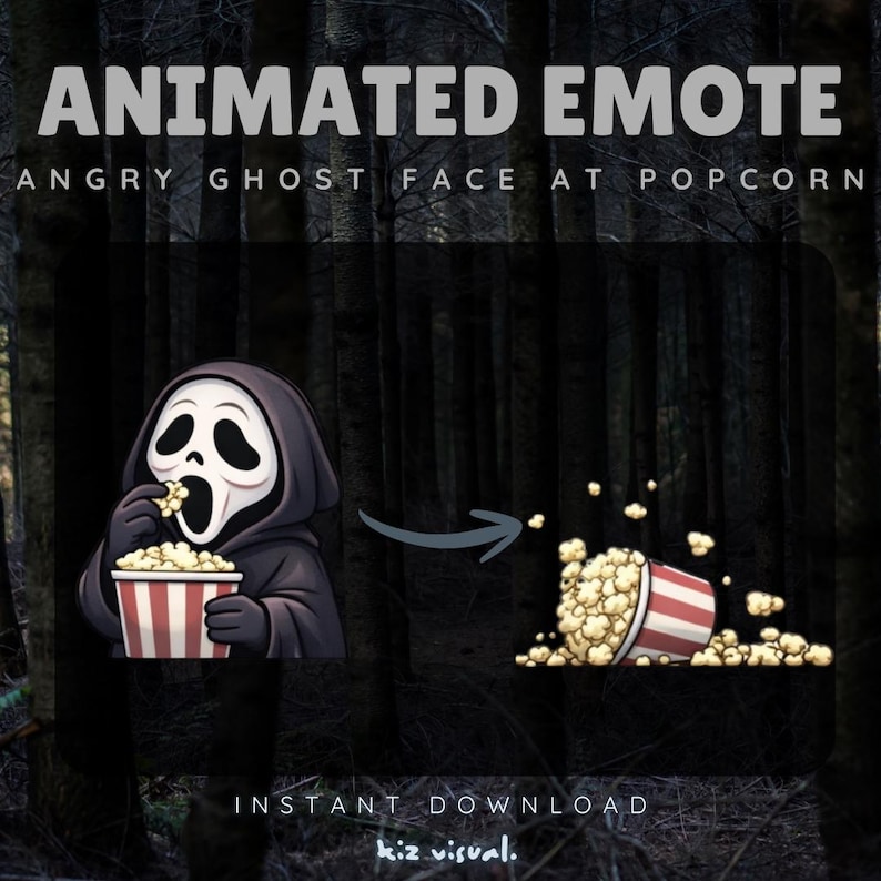 Angry Ghost Face Popcorn Emote | Funny Meme Reaction GIF (digital ...