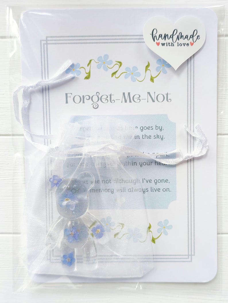 Forget-me-not Bear Keepsake | Memorial Gift & Poem Card - Etsy UK